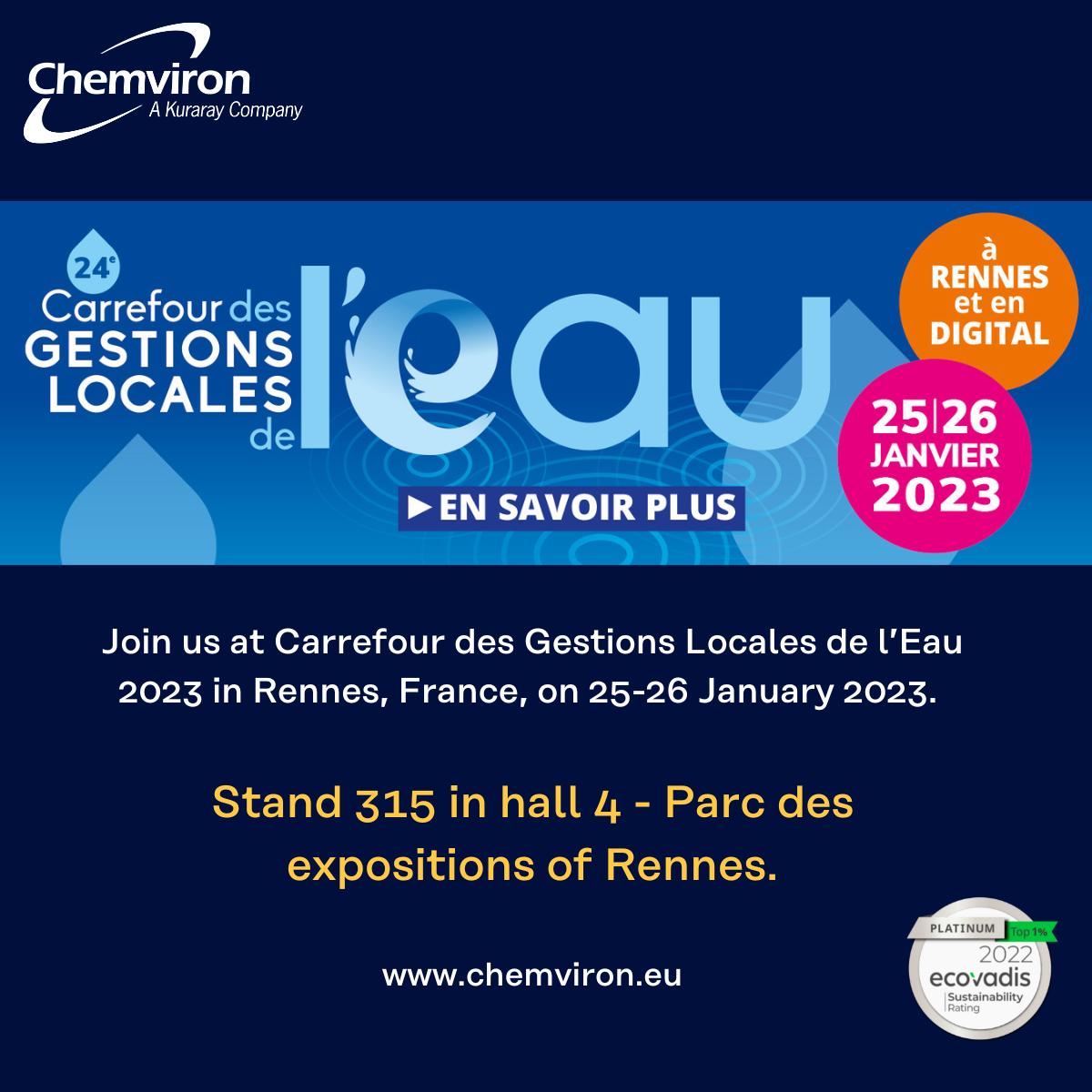 Carrefour des Gestions Locales de l’Eau 2023 - Rennes in France - Chemviron